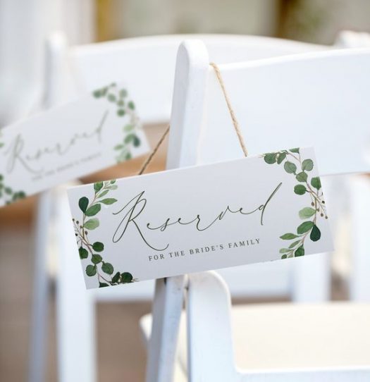 Beautiful & Thoughtful Ideas To Highlight Reserved Seats At Your ...
